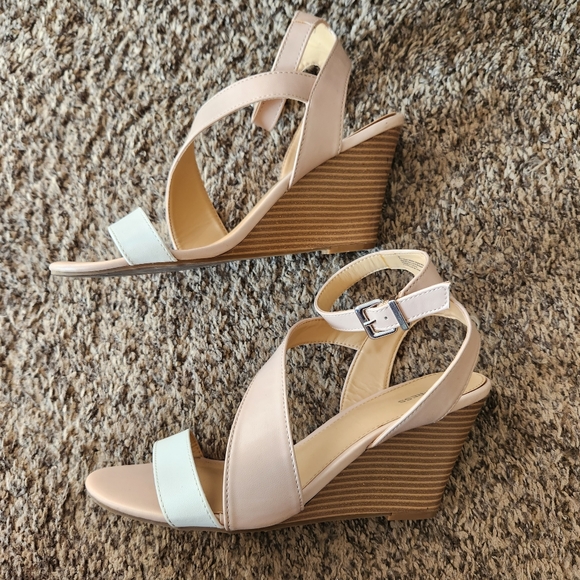 Express | Shoes | Express Twotone Wedge Sandals | Poshmark